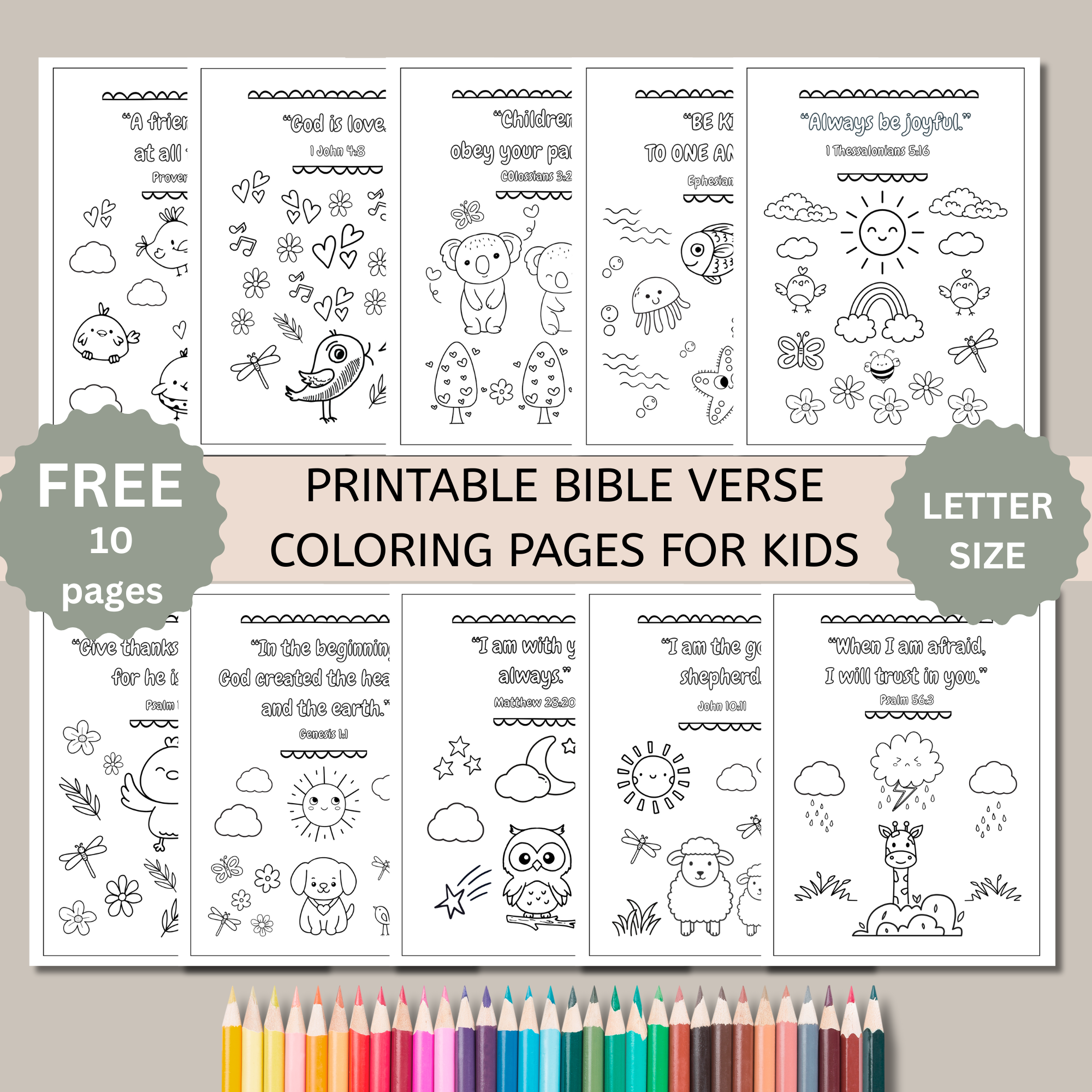 Free Bible Verse Coloring Pages for Kids