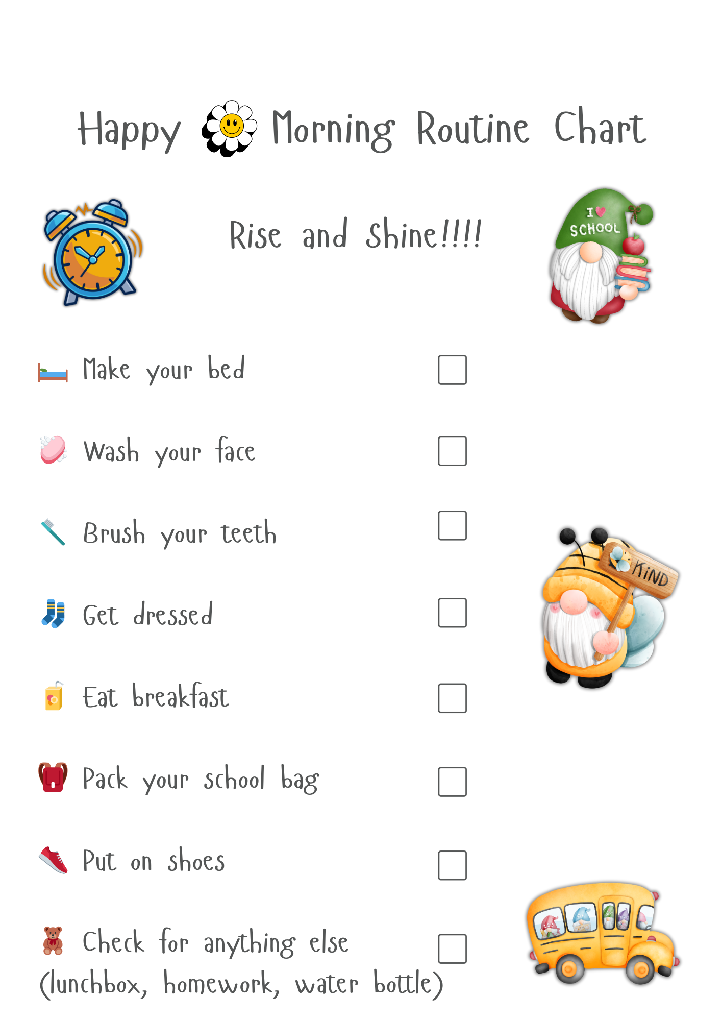 Happy Morning Routine Chart | Free Printable for Kids