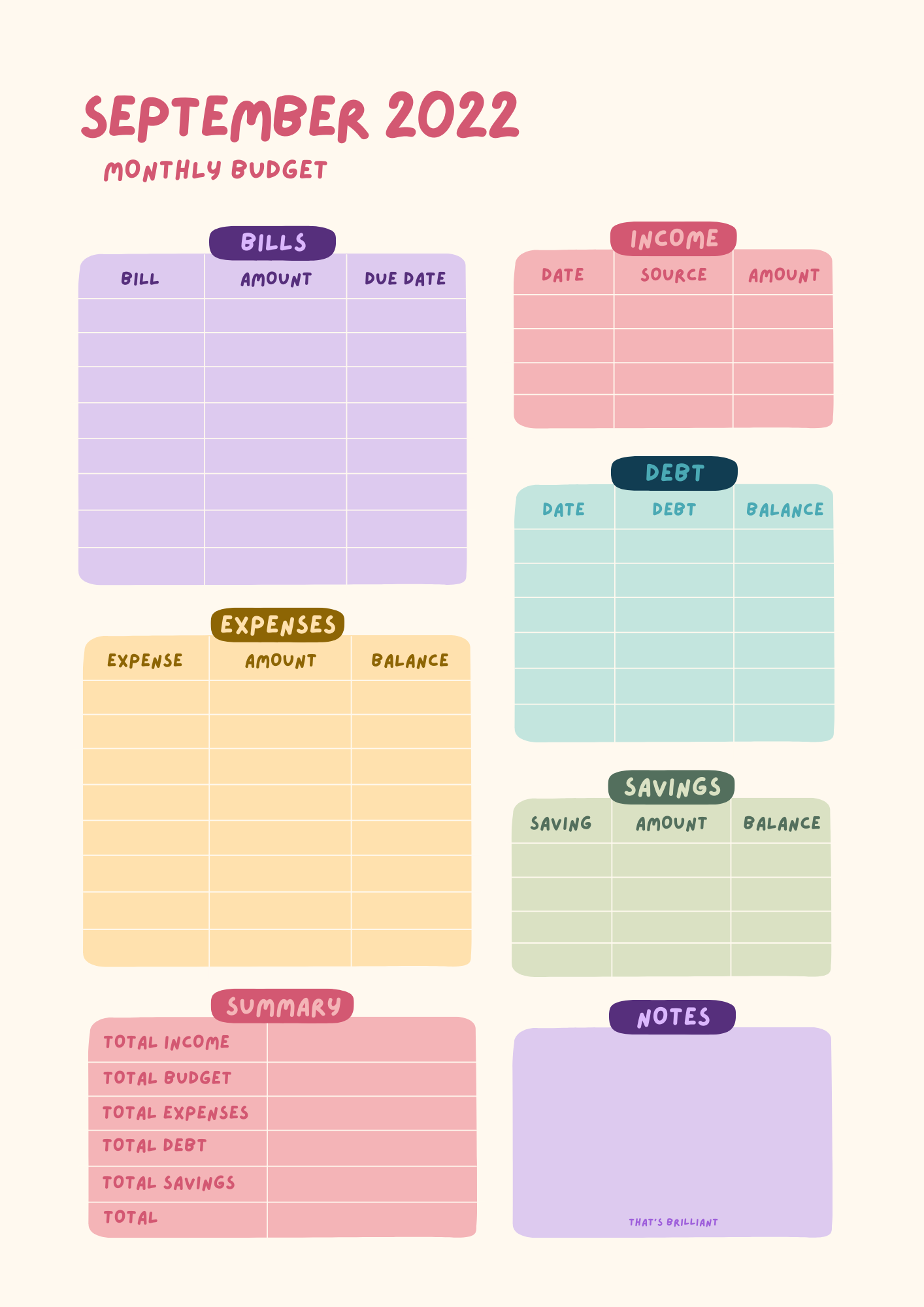 FREE Budget Planner 2022-2023