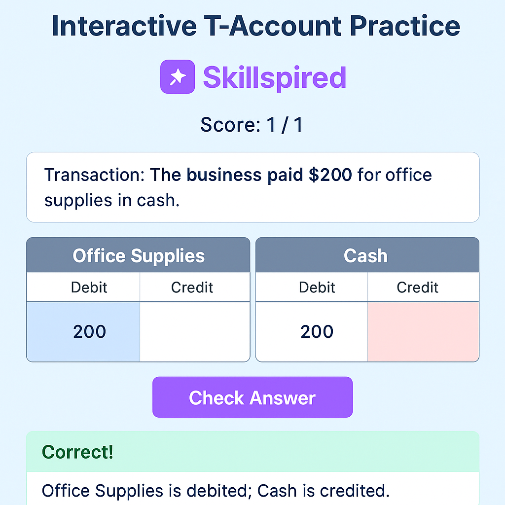Interactive T-Account App
