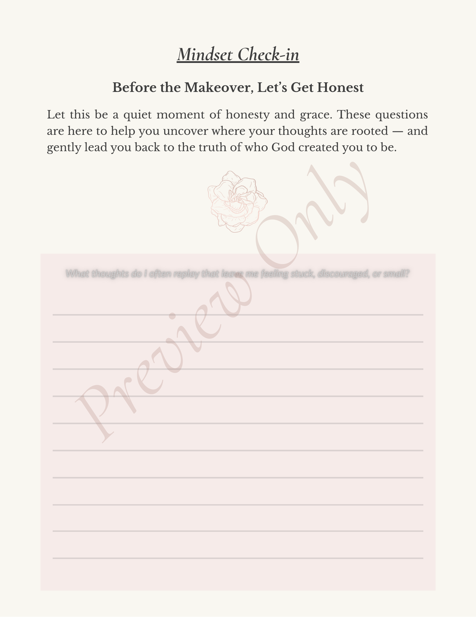 Mindset Makeover Workbook – 7 Days to Renew Your Mind