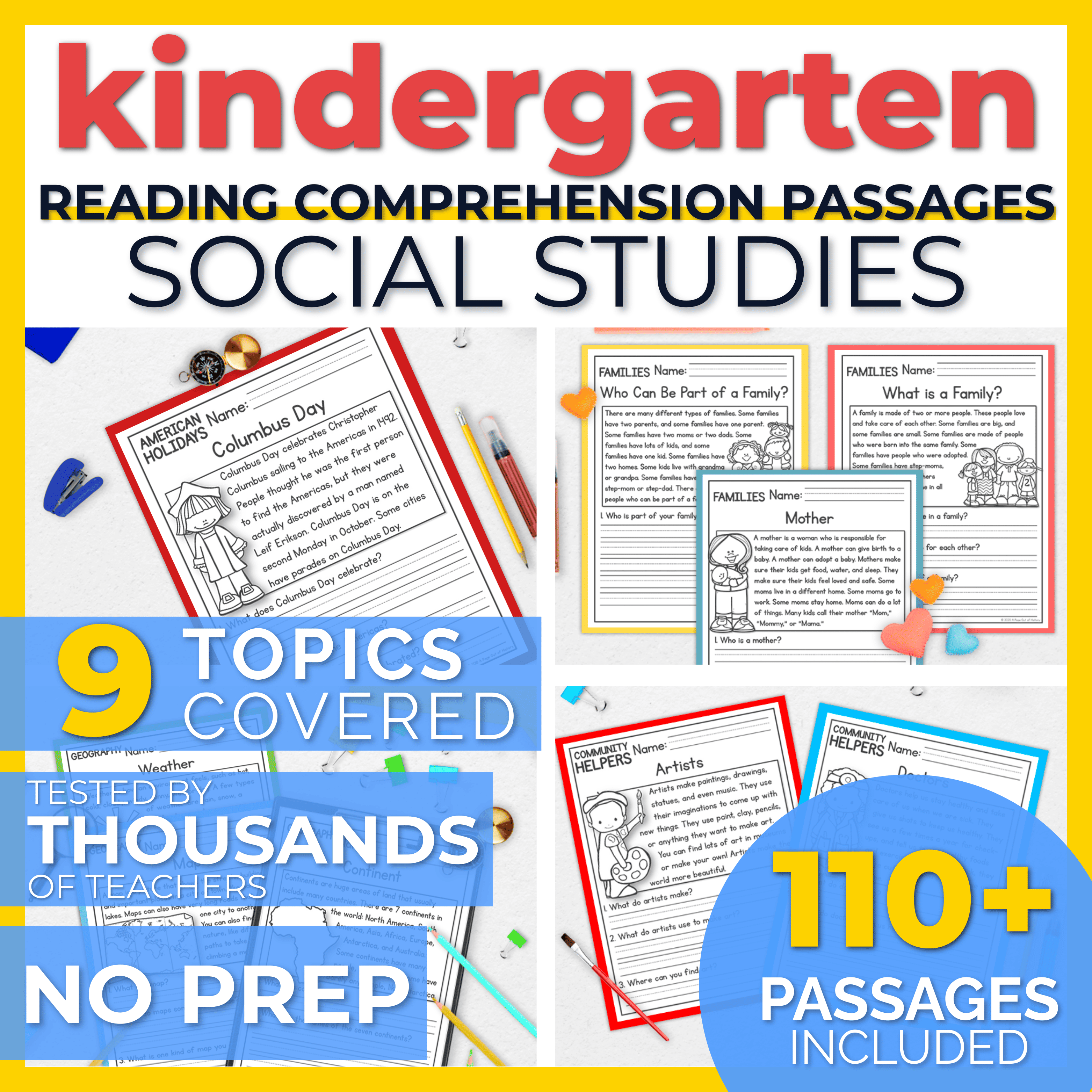Free Kindergarten Social Studies Reading Passages