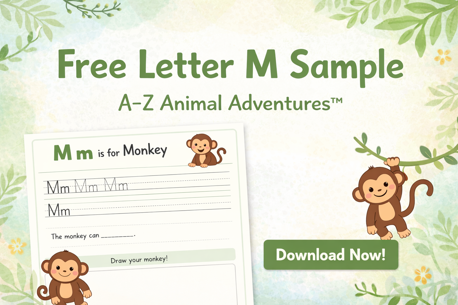 Sample Letter M Writing Activity Practice Sheet