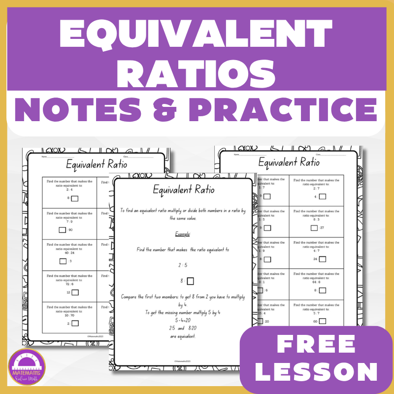 FREE Ratios & Unit Rates Guided Notes