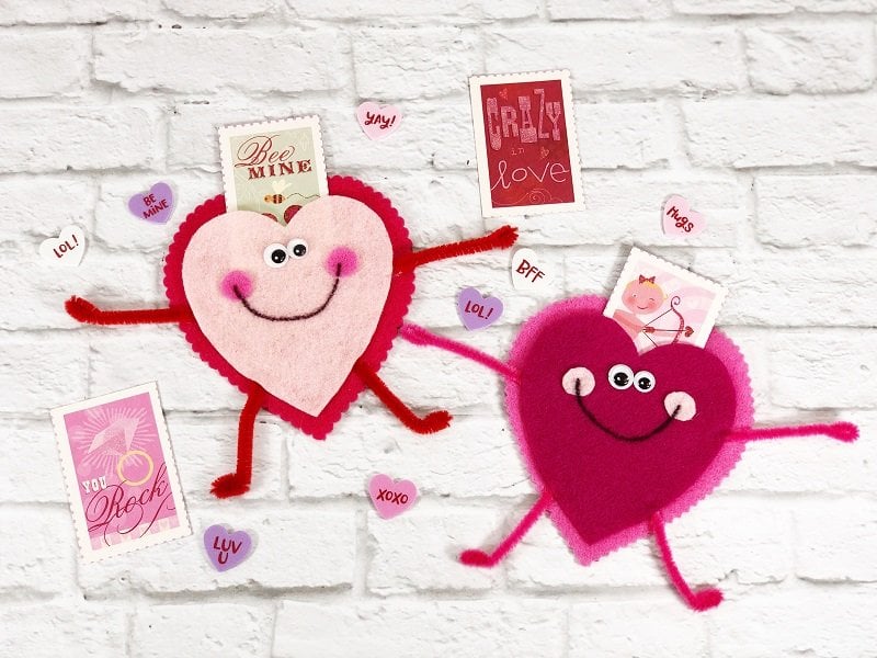Dollar Tree Craft Felt Heart Pocket People