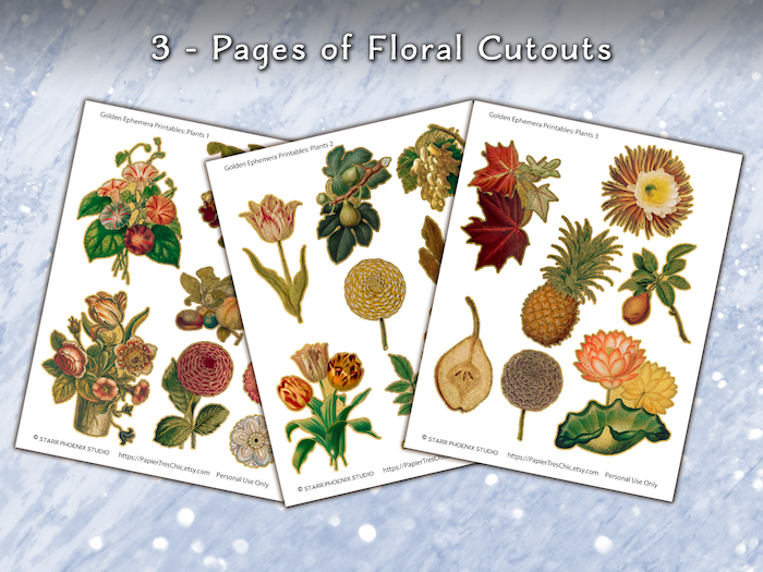 FREE PRINTABLES: Golden Ephemera Embellishments