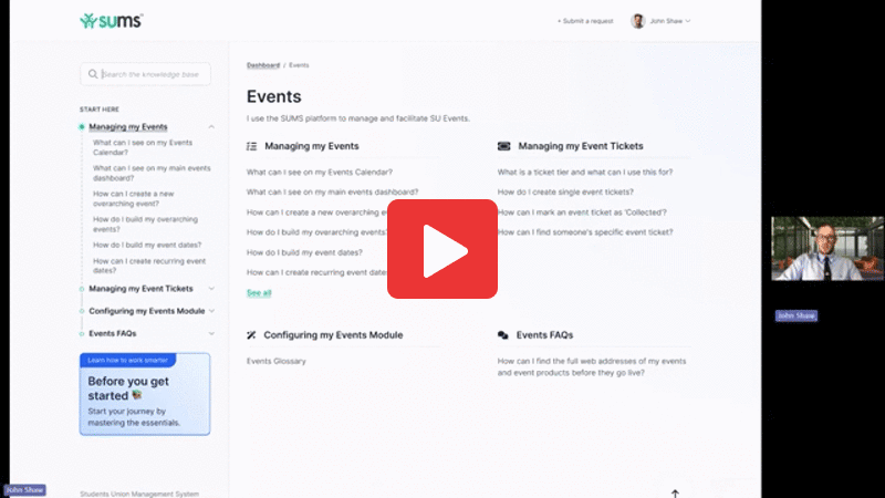Introducing Our New Knowledge Base – Students' Union Management System
