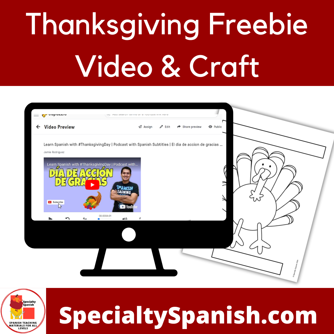 Spanish Thanksgiving Activity Freebie