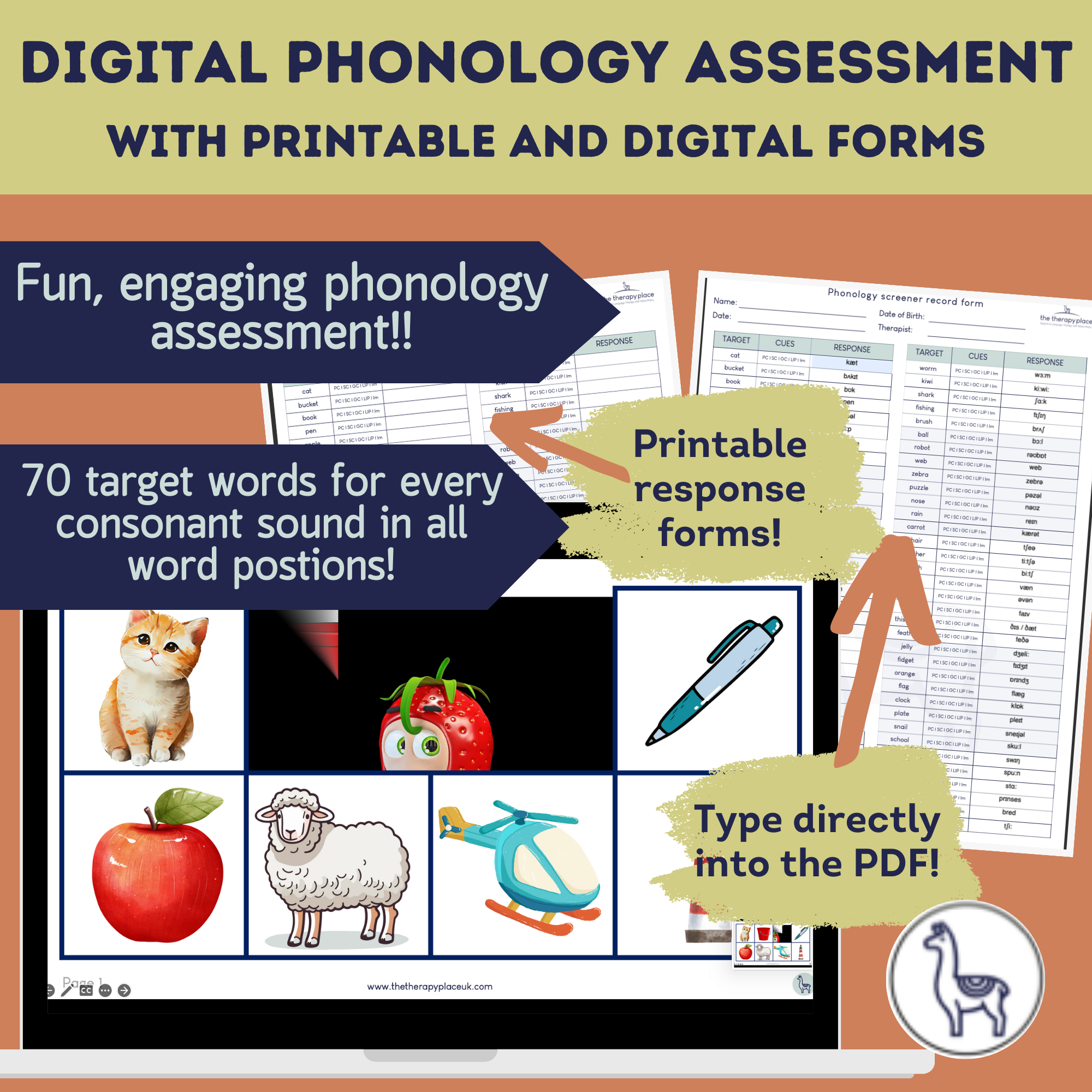 Interactive phonology & speech sounds assessment for SLT-SLP