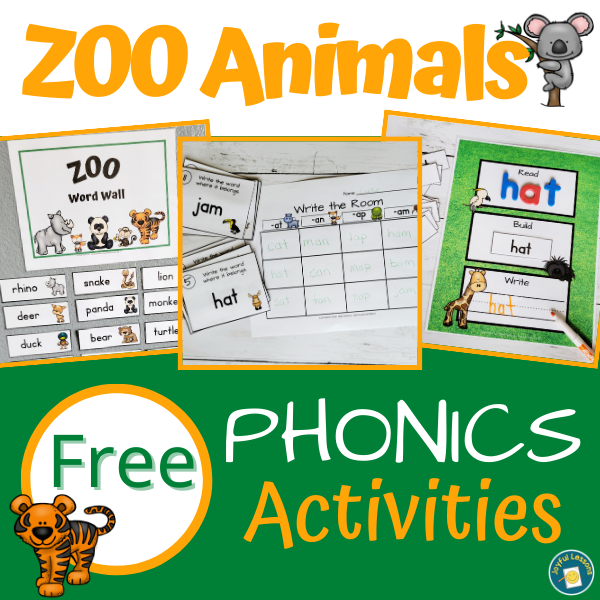 Zoo Animals Phonics Activities FREEBIE! - Joyful Lessons