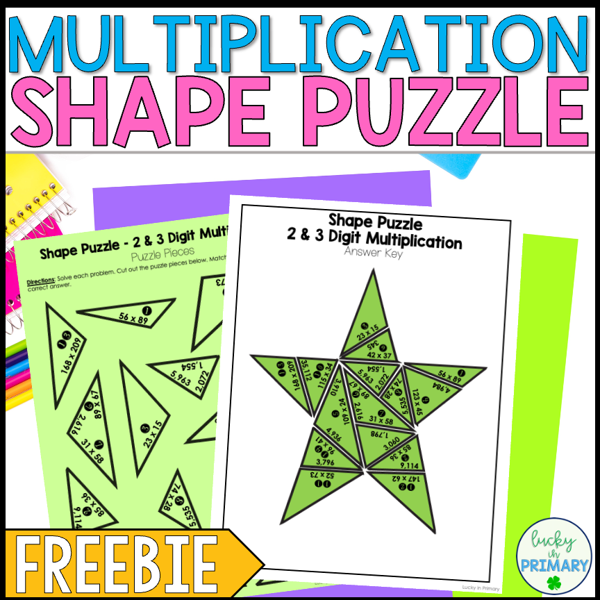 2 and 3 digit Multiplication Game for 4th and 5th Grade Math