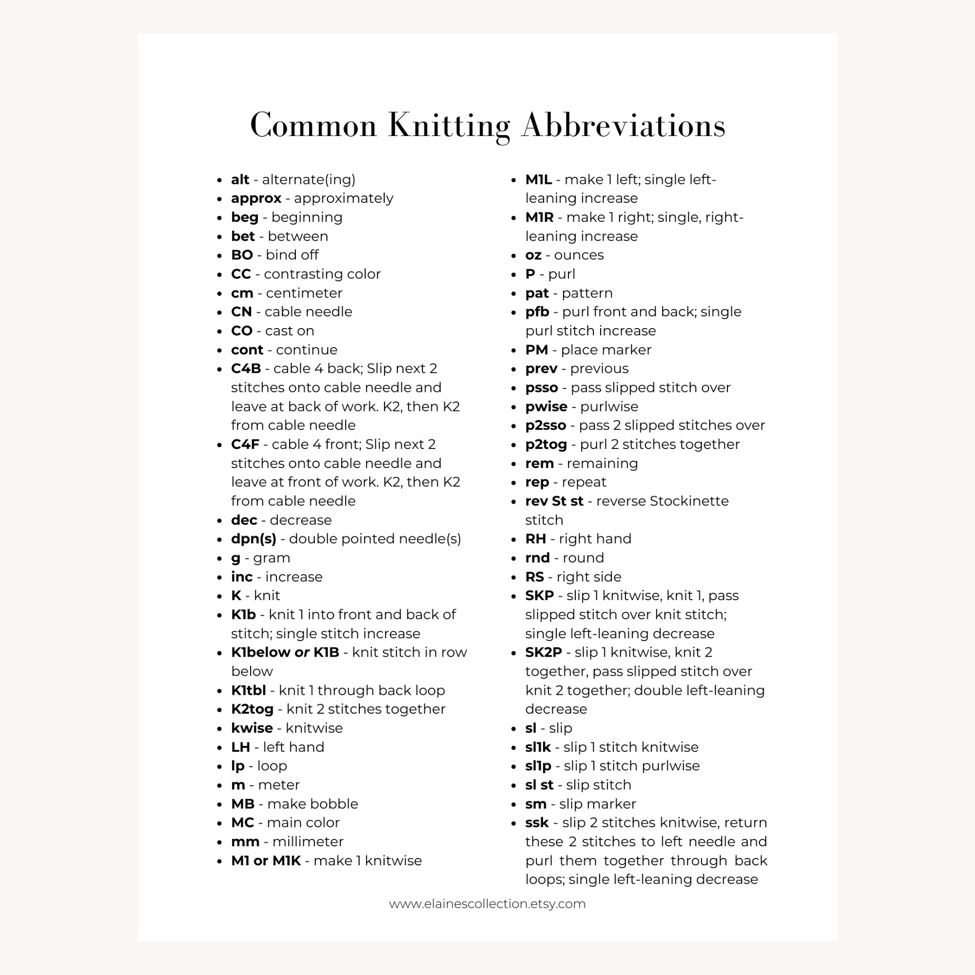 Free Knitting Planner PDF