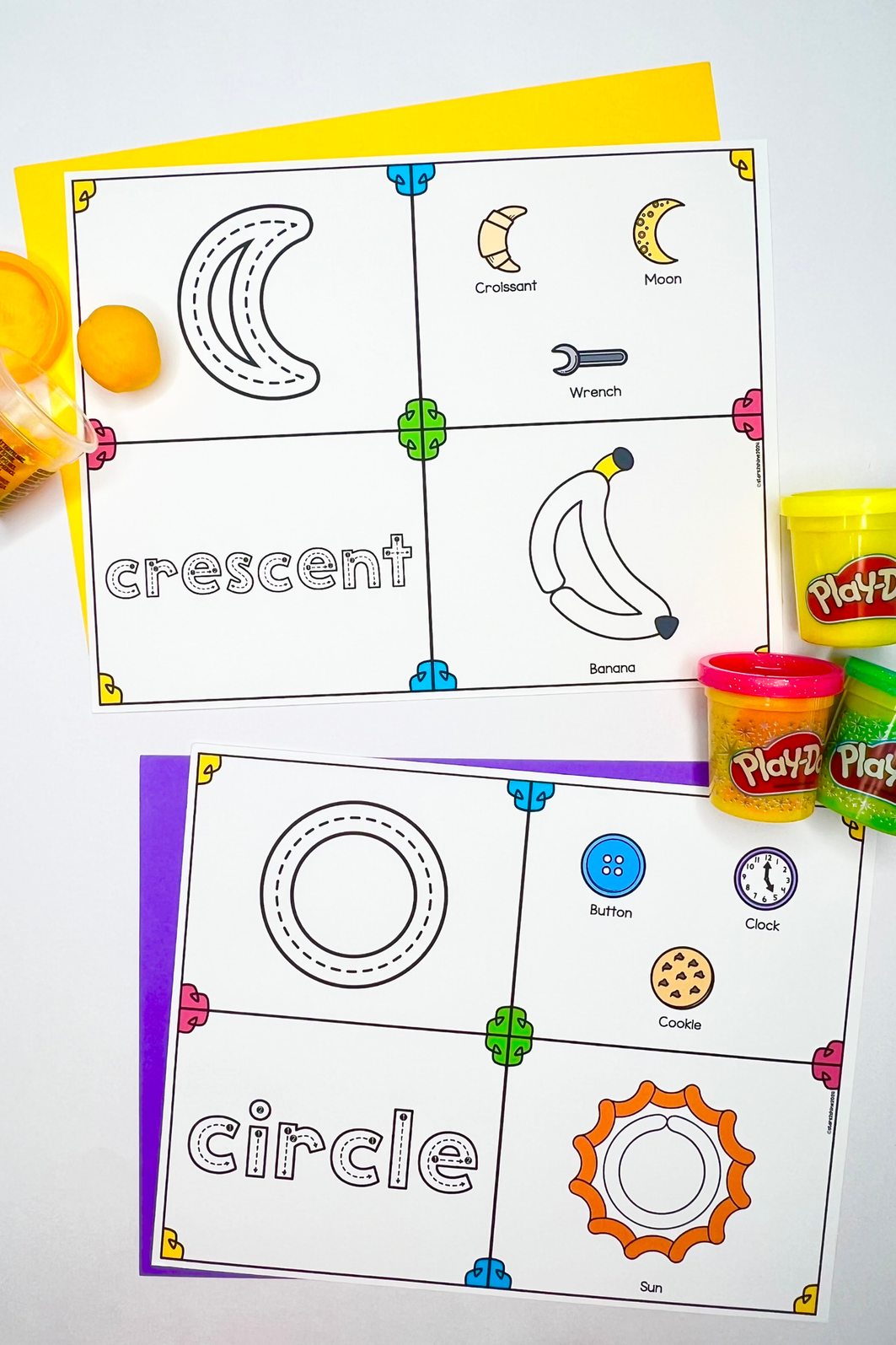 FREE Shapes Playdough Mats | STARS 2 SHINE