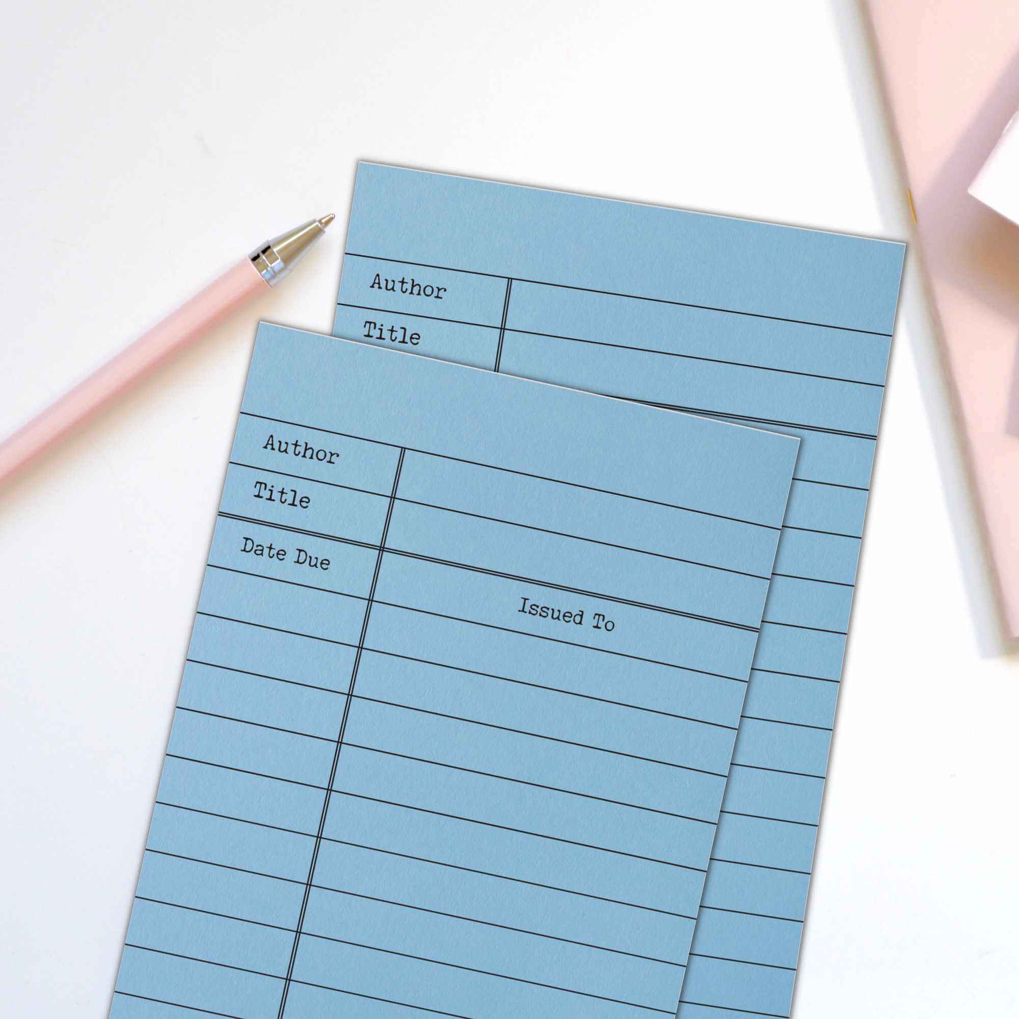 Free Library Card Style Memo Notes with Email Signup!