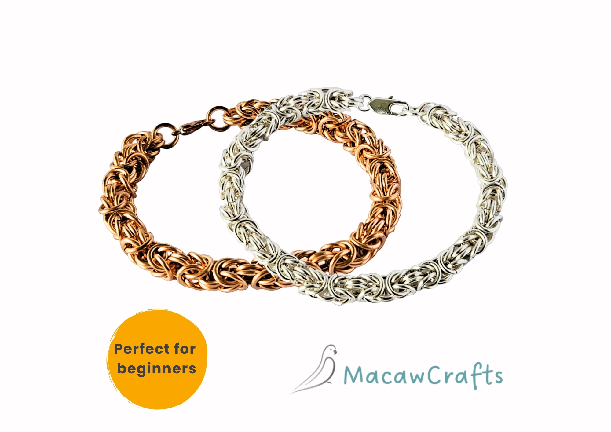 How to Make a Chain Bracelet Using The Chainmail Byzantine Pattern.