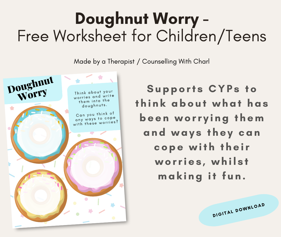 Free Anxiety Worksheet for Children - Doughnut Worry