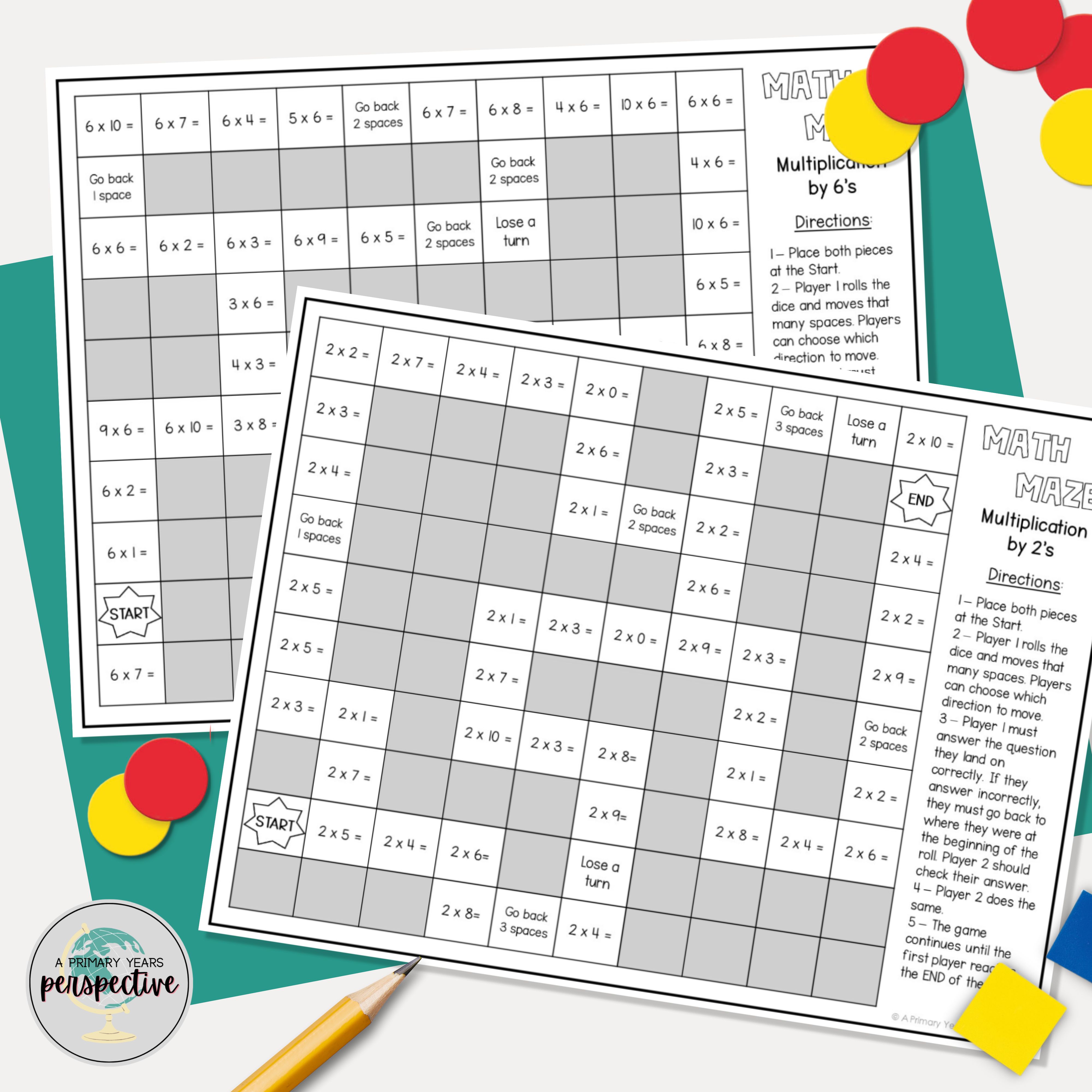Multiplication Fact Math Mazes