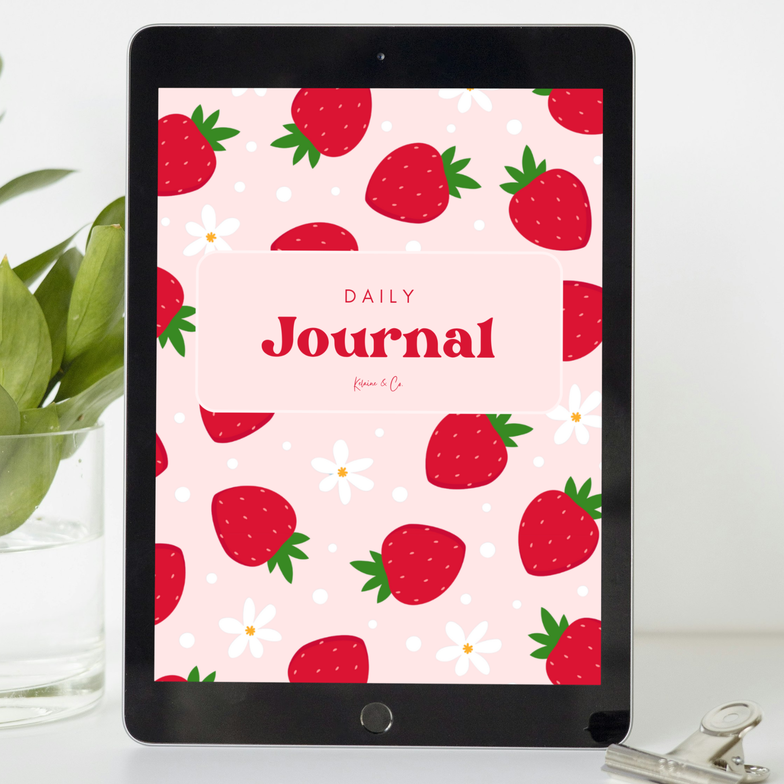 Free Pink Strawberry Daily Digital Journal