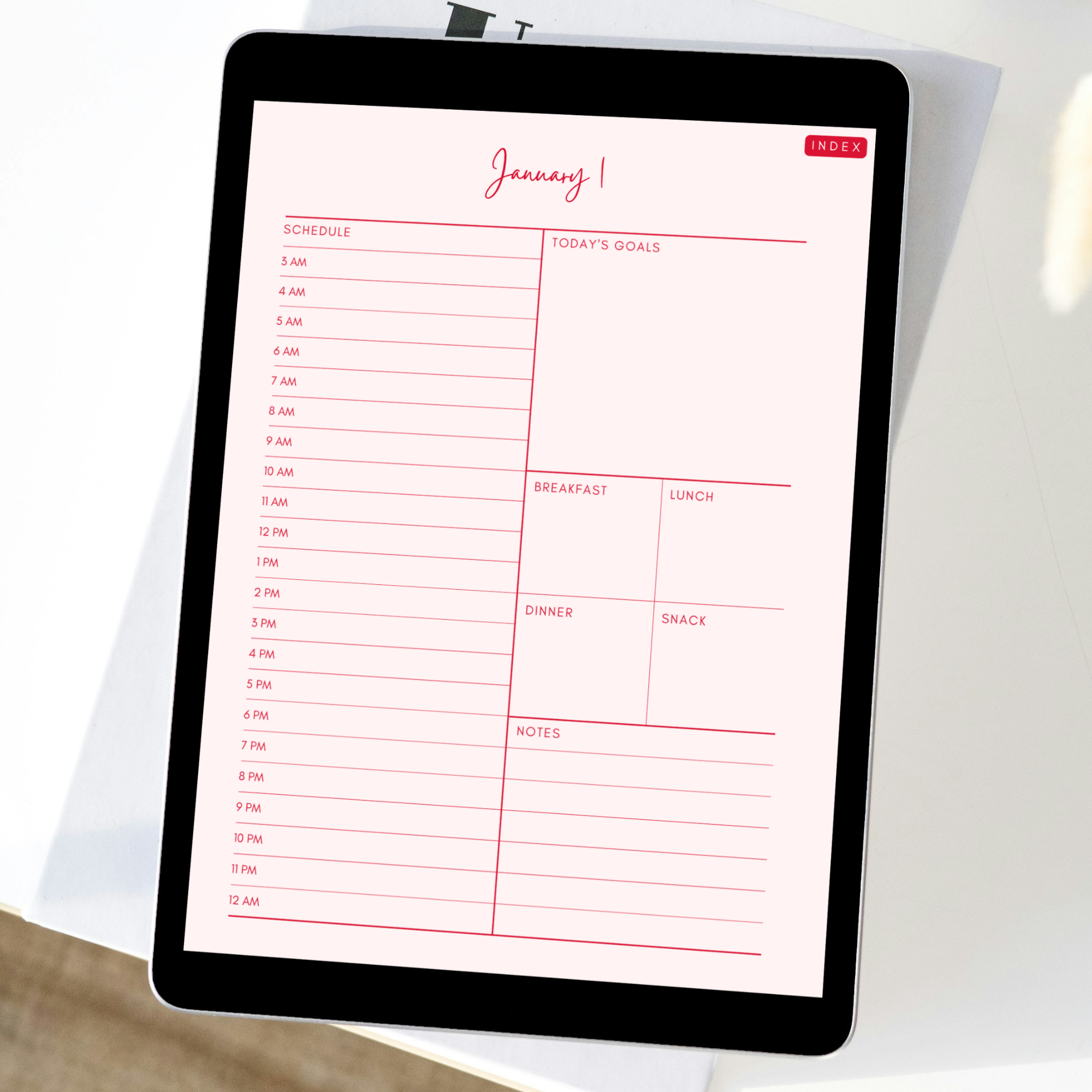 Free Pink Strawberry Daily Digital Journal