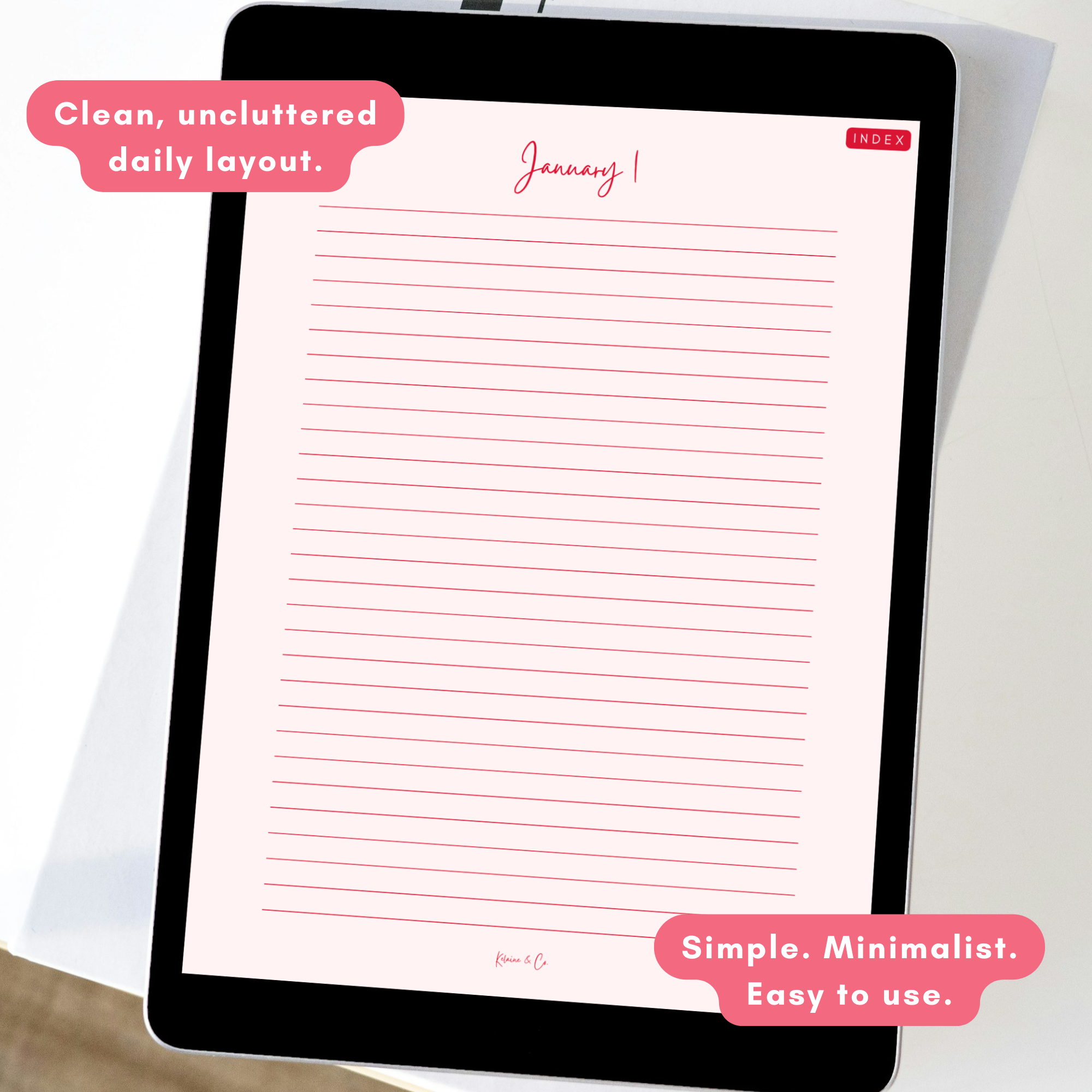 Free Pink Strawberry Daily Digital Journal