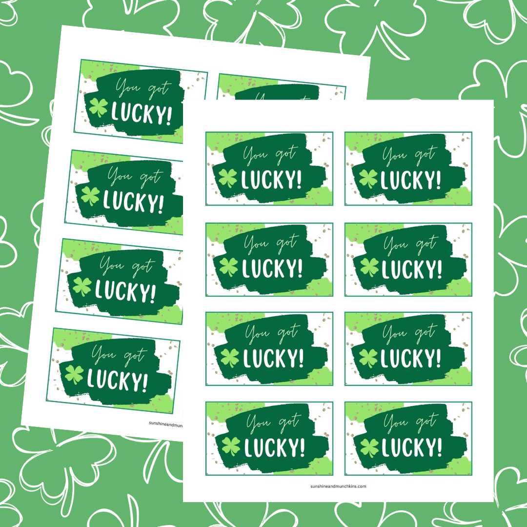 You Got Lucky Notes Printable for St. Patrick's Day - Sunshine and ...