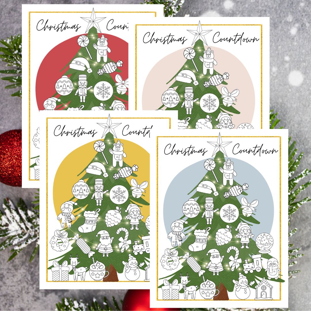 Christmas Tree Ornament Coloring Advent Printable - Sunshine and Munchkins