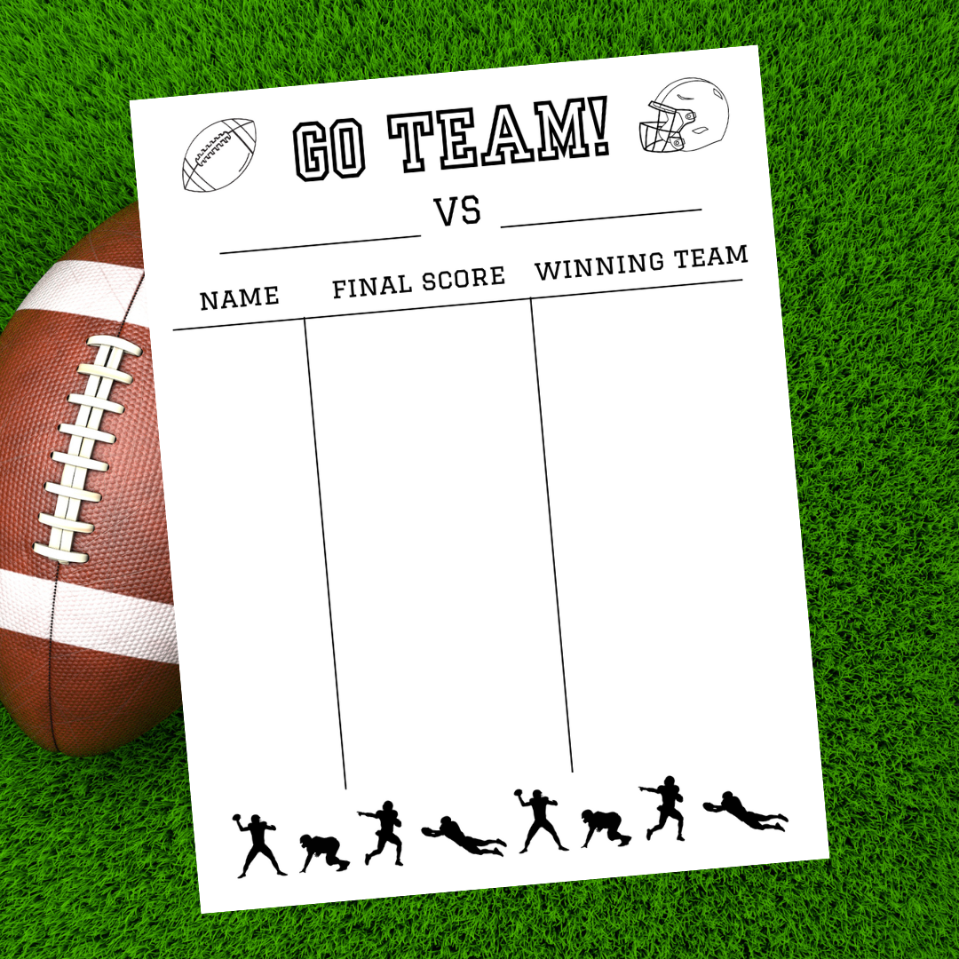 {FREE} Football Final Score Printable (in 2 Sizes) - Sunshine and Munchkins