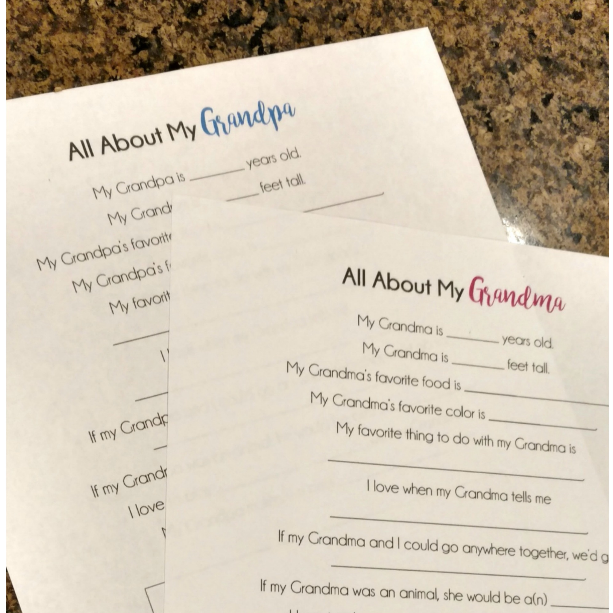 All About My Grandma/Grandpa {FREE} Grandparents Day Printables ...